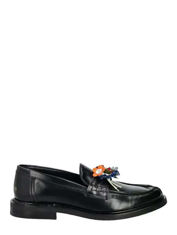 Filling Pieces Bouquet Block Heel Loafers - Black