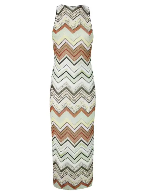 Missoni Zigzag-pattern Midi Dress - Neutrals