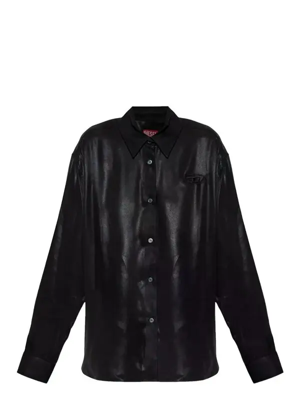 DIESEL® Buttoned Logo Shirt - Black
