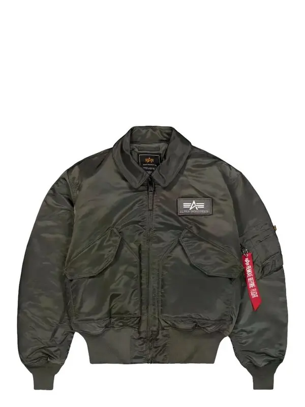 Alpha Industries Cwu 45 Embroidered Bomber Jacket - Green