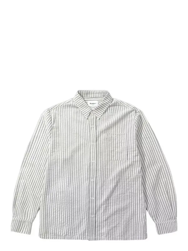 BUTTER GOODS Striped Embroidered Shirt - Neutrals