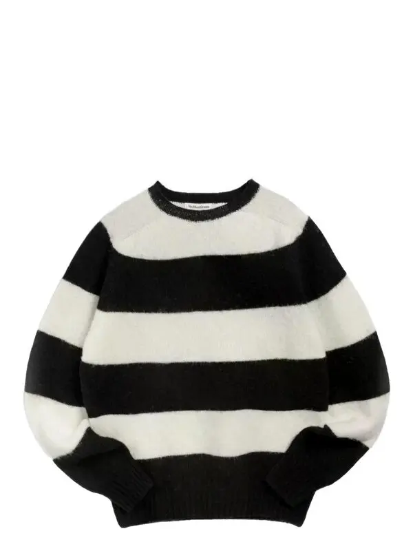 You Must Create Striped Crew-neck Sweater - Black