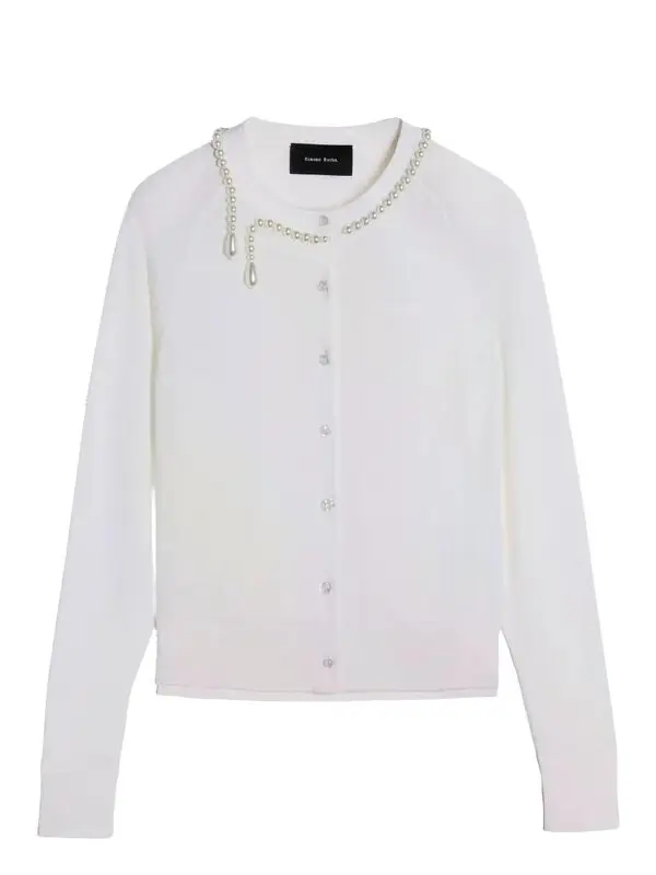 Simone Rocha Pearl-embellished Cardigan - White