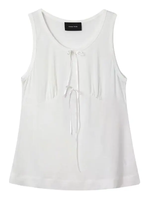 Simone Rocha Tie-detail Tank Top - White