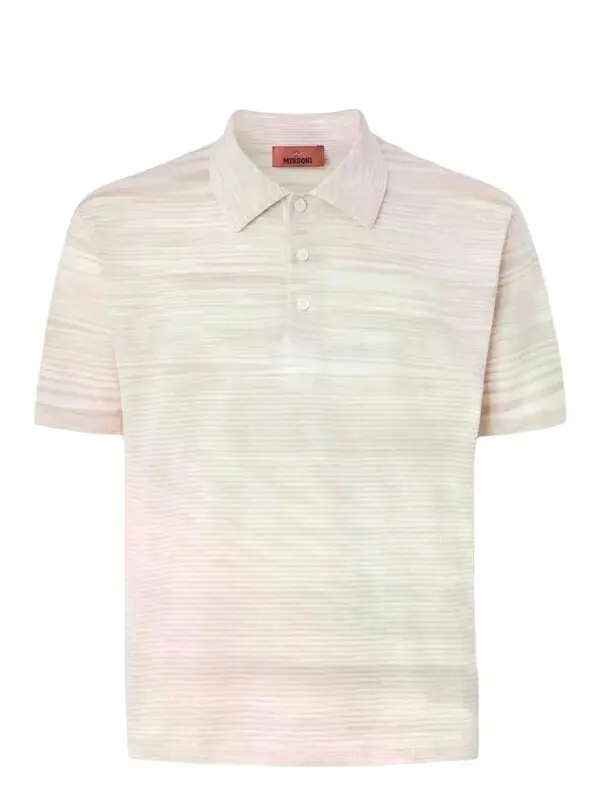 Missoni Striped Short-sleeve Polo Shirt - Neutrals