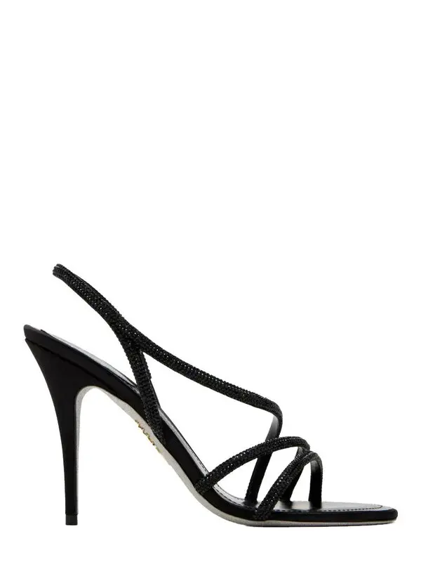Rene Caovilla 100mm Erin Slingback Sandals - Black