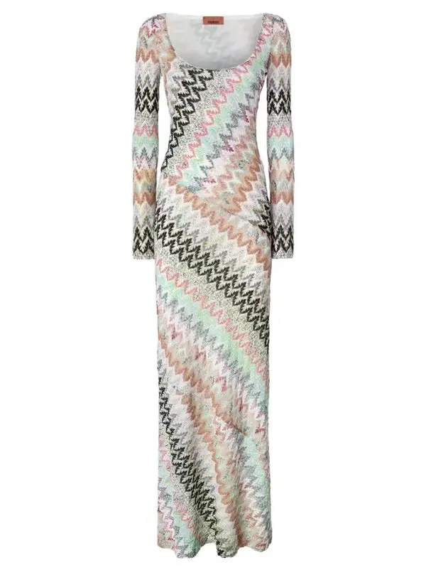 Missoni Zigzag-pattern Maxi Dress - Neutrals
