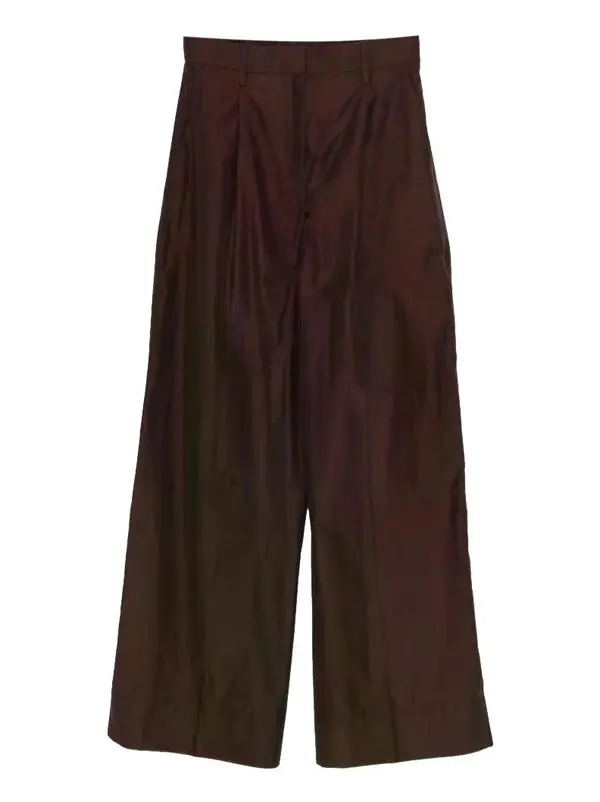 FORTE_FORTE High-waist Pleated Trousers - Brown
