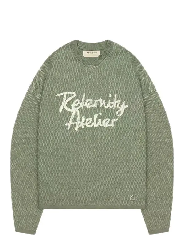 RETERNITY Logo-detail Pullover Sweater - Green
