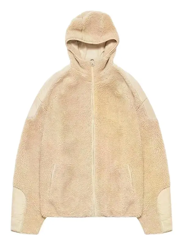 RETERNITY Panelled Fleece Hooded Jacket - Neutrals