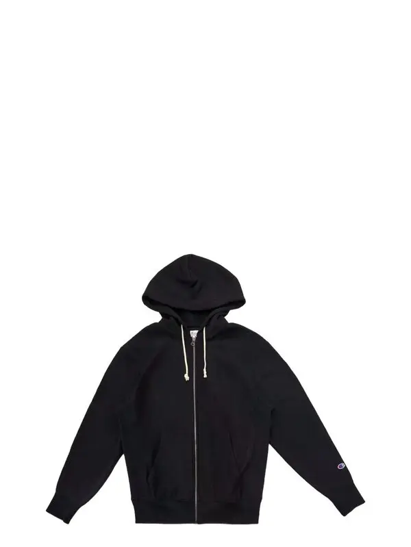 Champion Full-zip Hoodie With Logo Sleeve - Black