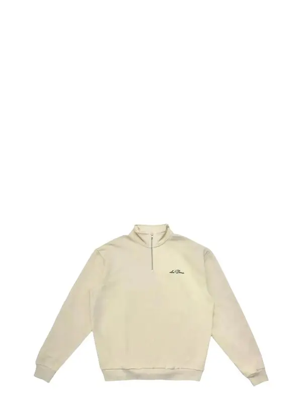 LES DEUX Embroidered Half-zip Sweatshirt - Neutrals