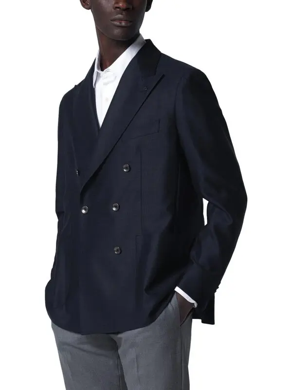 Tagliatore Wool Double-breasted Jacket - Blue