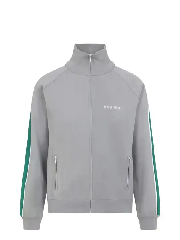 Miu Miu Zip-up Sweatshirt - Grey