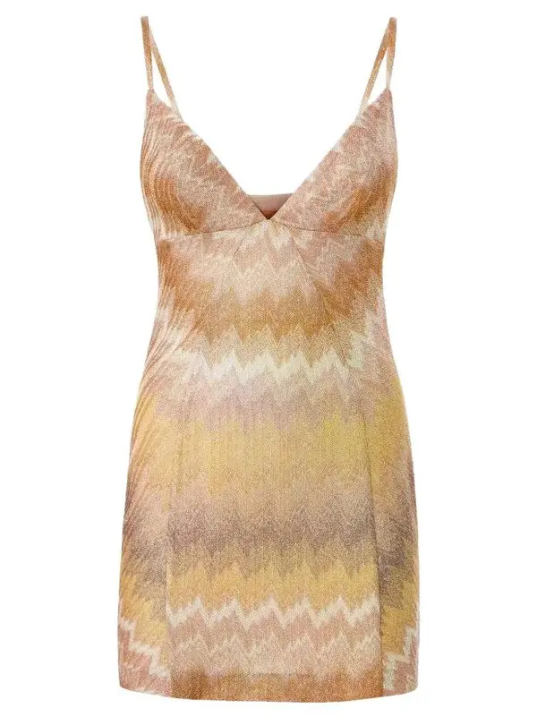 Missoni Chevron-pattern Mini Dress - Neutrals