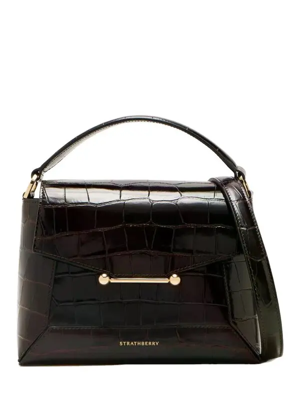 Strathberry Mosaic Croc-effect Tote - Brown