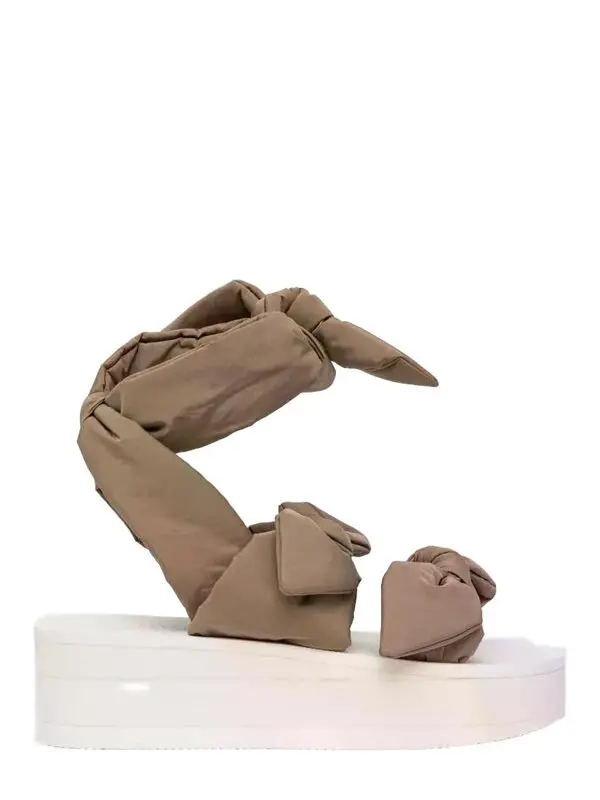 Red Valentino Platform Sandals With Bow Detailing - Neutrals