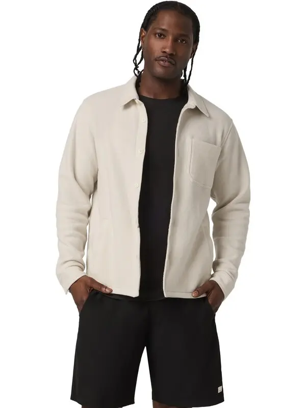 Vuori Beach Fleece Shirt Jacket - Bone Heather
