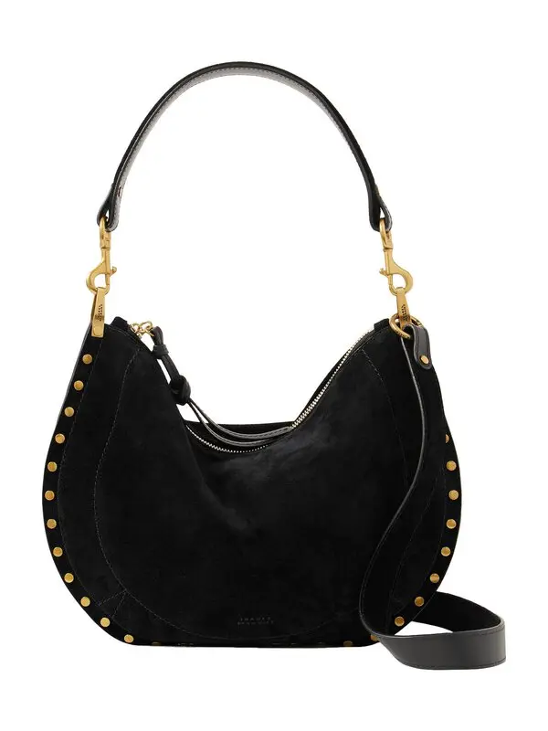 MARANT ETOILE Oskan Soft Suede Shoulder Bag - Black