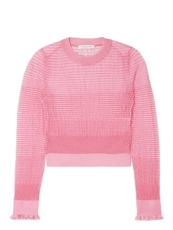 Cecilie Bahnsen Ruffled Knit Sweater - Pink