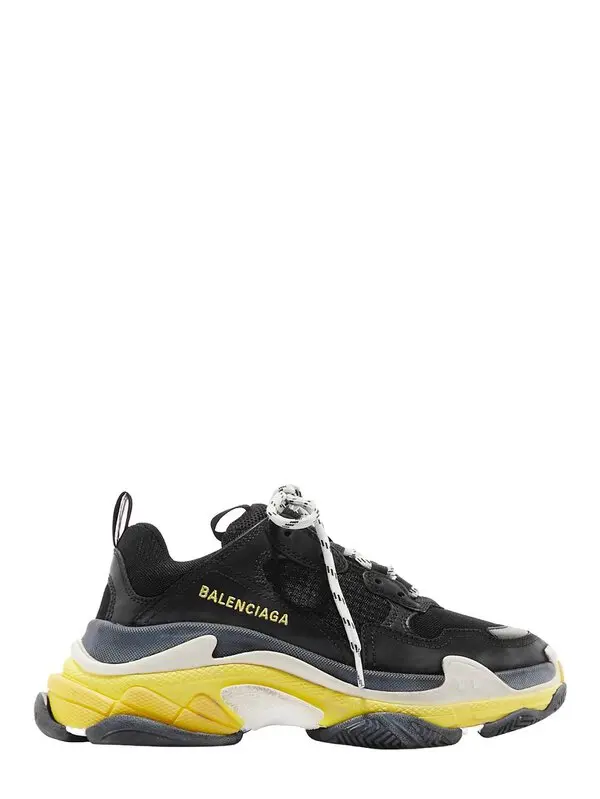 Balenciaga Triple S Logo-embroidered Sneakers - Black