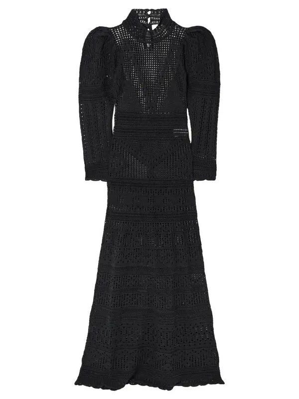 MARANT ETOILE Crocheted Maxi Dress - Black