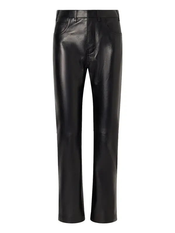 TOM FORD Leather Straight-leg Pants - Black