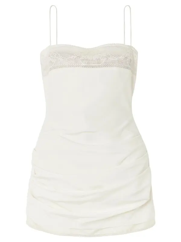 Magda Butrym Lace-trimmed Silk Mini Dress - Cream