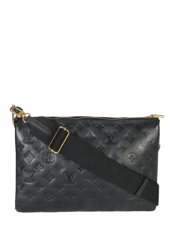 LOUIS VUITTON Monogram Embossed Coussin Mm - Black