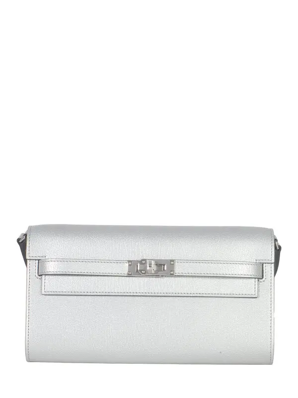 Hermès Argent Metallic Kelly Wallet To Go - Silver