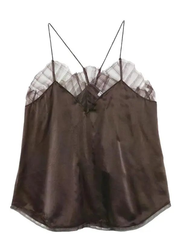 IRO PARIS Berwyn Lace Trim Blouse - Brown