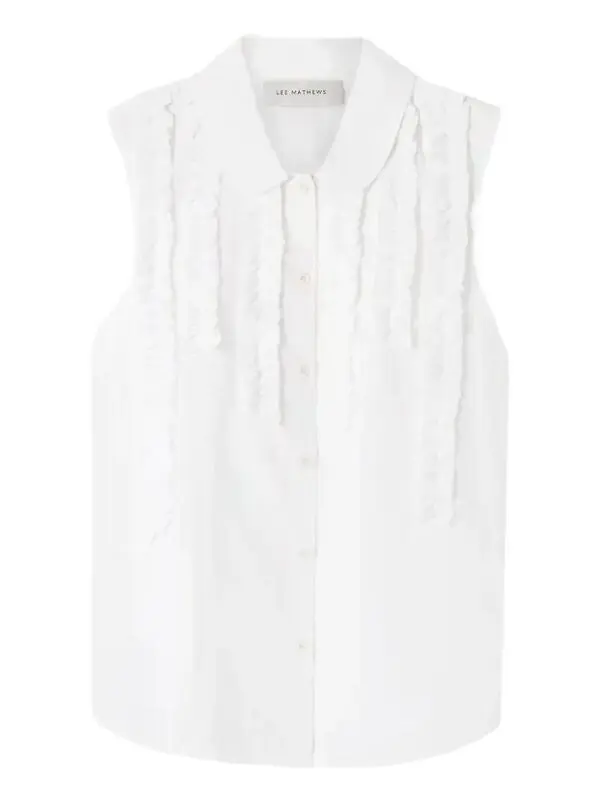 LEE MATHEWS Charlotte Ruffled Shirt - White