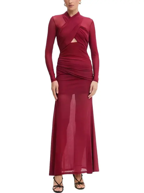 Bardot Veria Long-sleeve Maxi Dress - Red