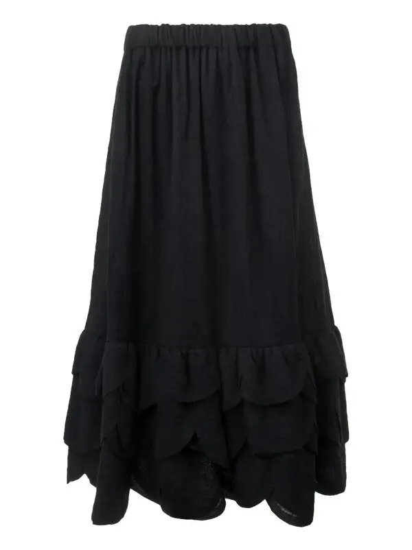 Noir Kei Ninomiya Ruffled Hem Skirt - Black