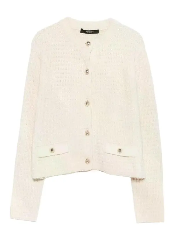 Max Mara Buttoned Cardigan With Front Pockets - Neutrals