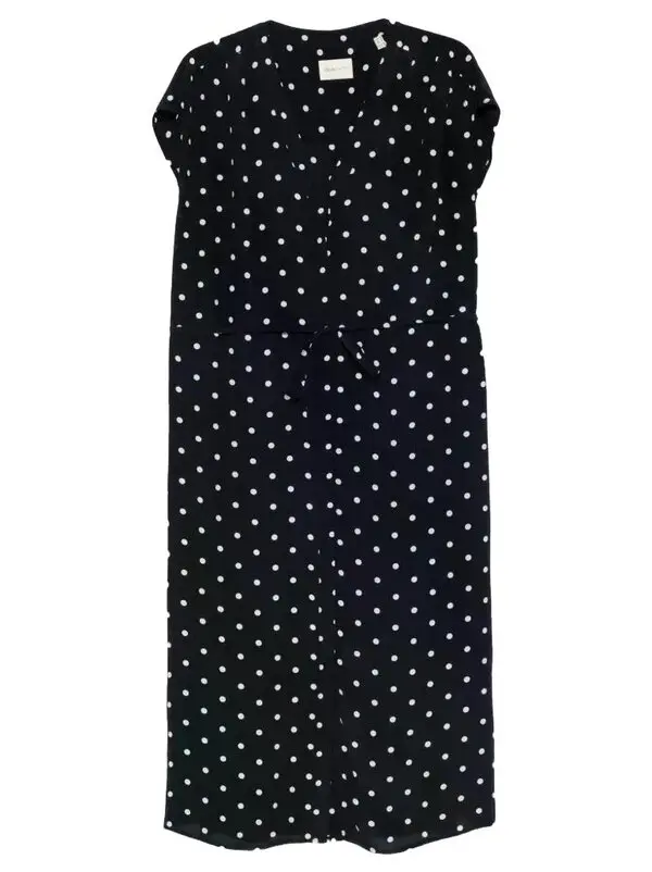 Gant Polka-dot Midi Dress - Blue
