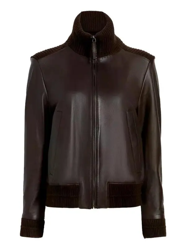 Proenza Schouler White Label Elenora Panelled Leather Jacket - Brown