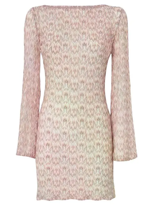 Missoni Long-sleeve Pattern Mini Dress - Pink