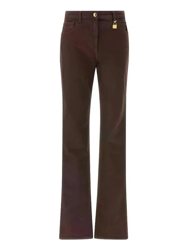 Elisabetta Franchi Padlock Straight Leg Jeans - Brown