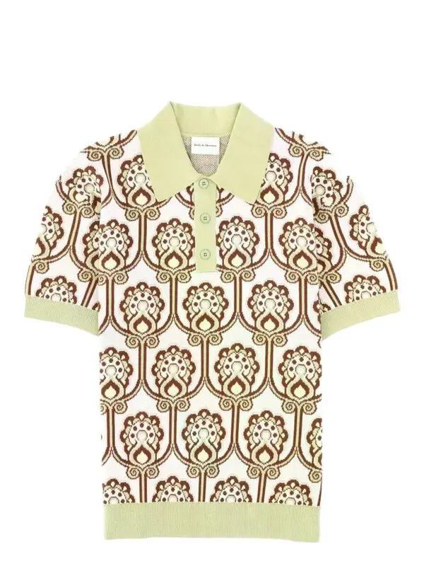 Drole De Monsieur Patterned Polo Shirt - White