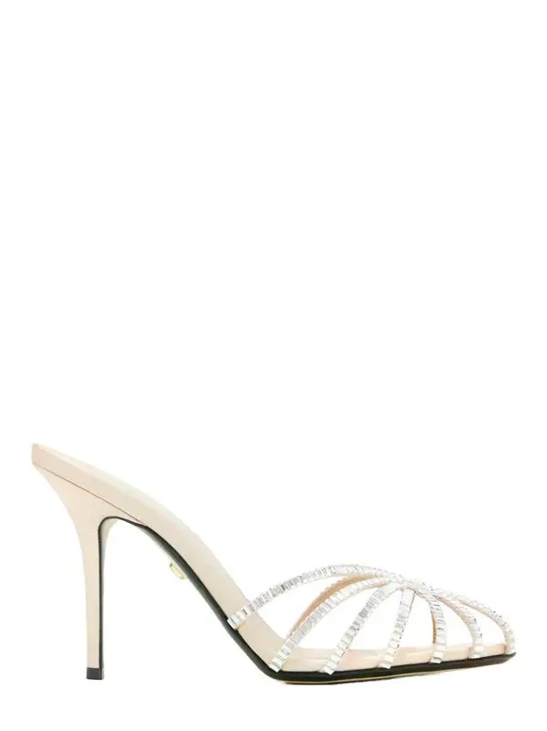 ALEVI MILANO Emily Crystal-embellished Heeled Sandals - Neutrals