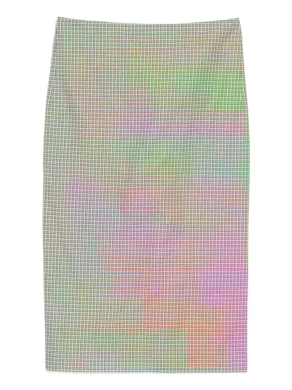 N°21 Check-pattern Skirt - Green
