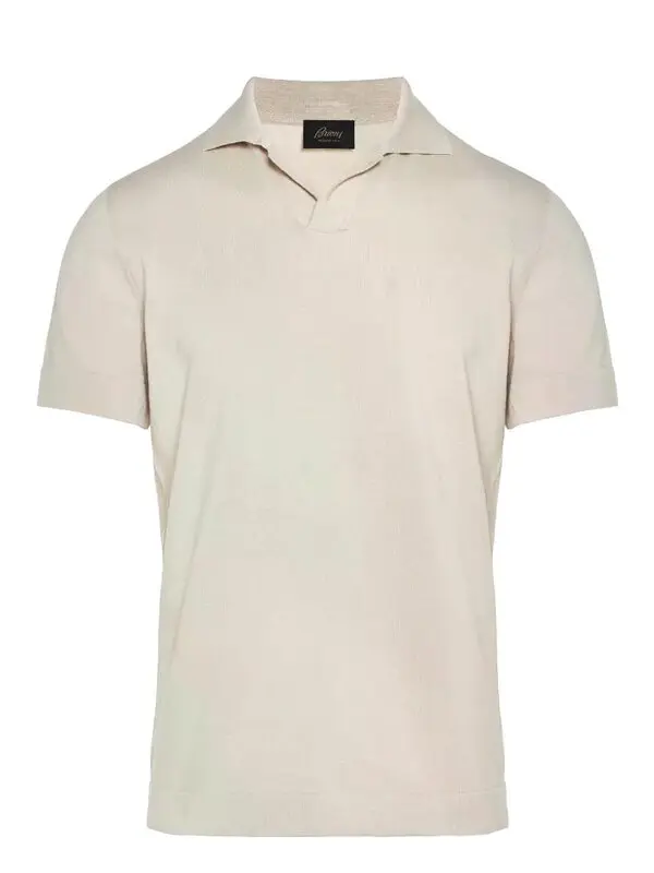 Brioni Notched Polo Shirt - Neutrals