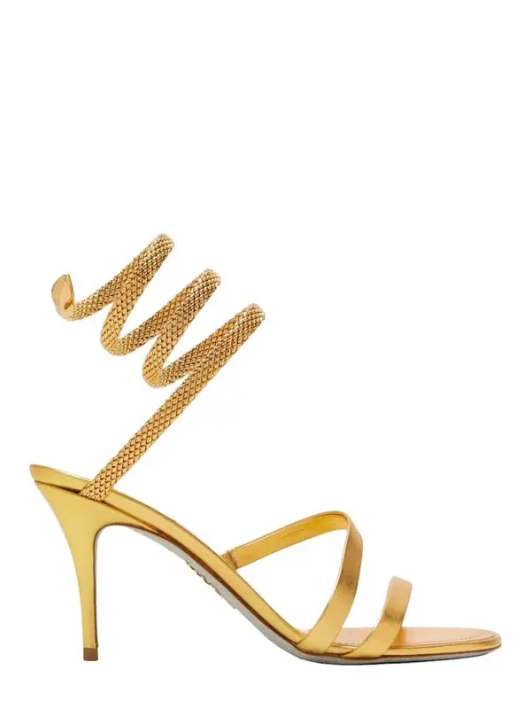 Rene Caovilla Cleo 80mm Heeled Sandals - Gold