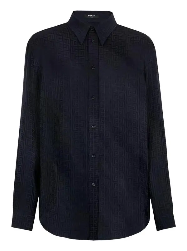 Balmain Pb-monogram Jacquard Shirt - Blue
