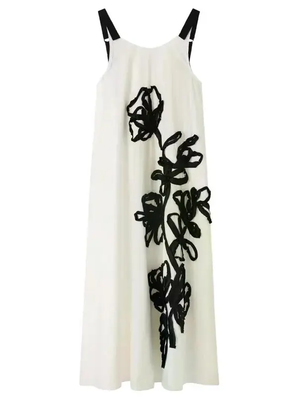 LEE MATHEWS Floral Print Maxi Cami Dress - White