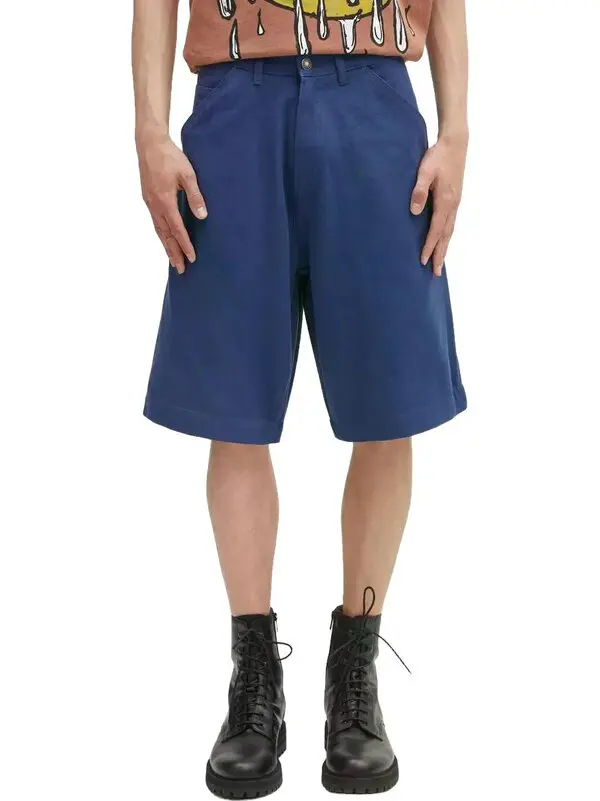 SKY HIGH FARM WORKWEAR Embroidered Pocket Shorts - Blue