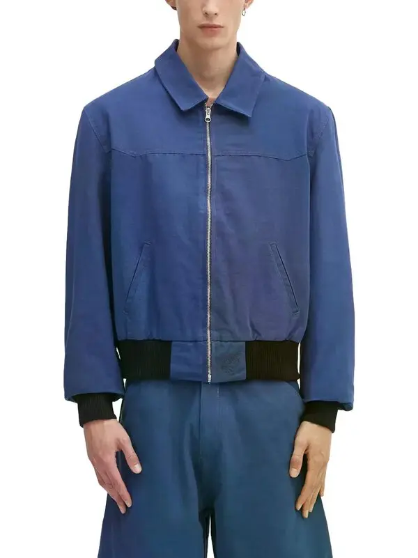 SKY HIGH FARM WORKWEAR Zip Bomber Jacket - Blue