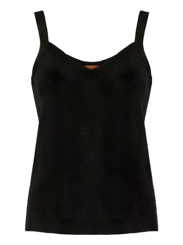 Missoni V-neck Sleeveless Tank Top - Black