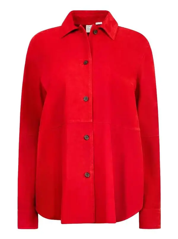 TOTEME Buttoned Suede Overshirt - Red